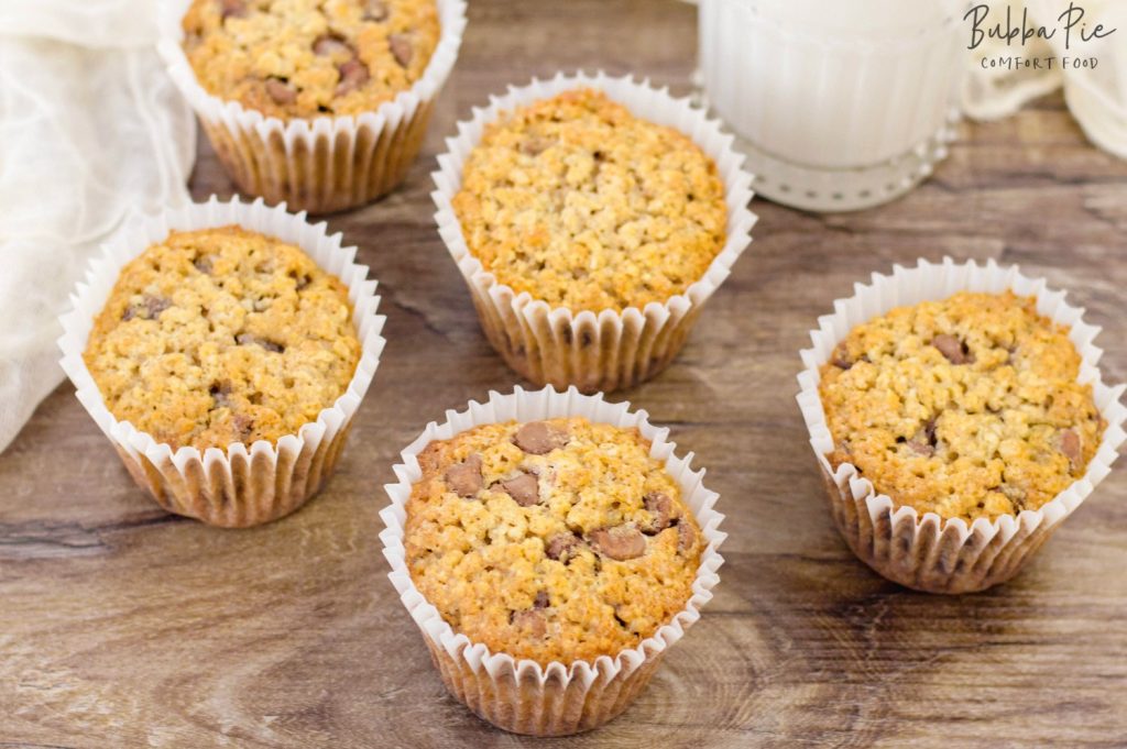 Oatmeal Chocolate Chip Muffins - BubbaPie