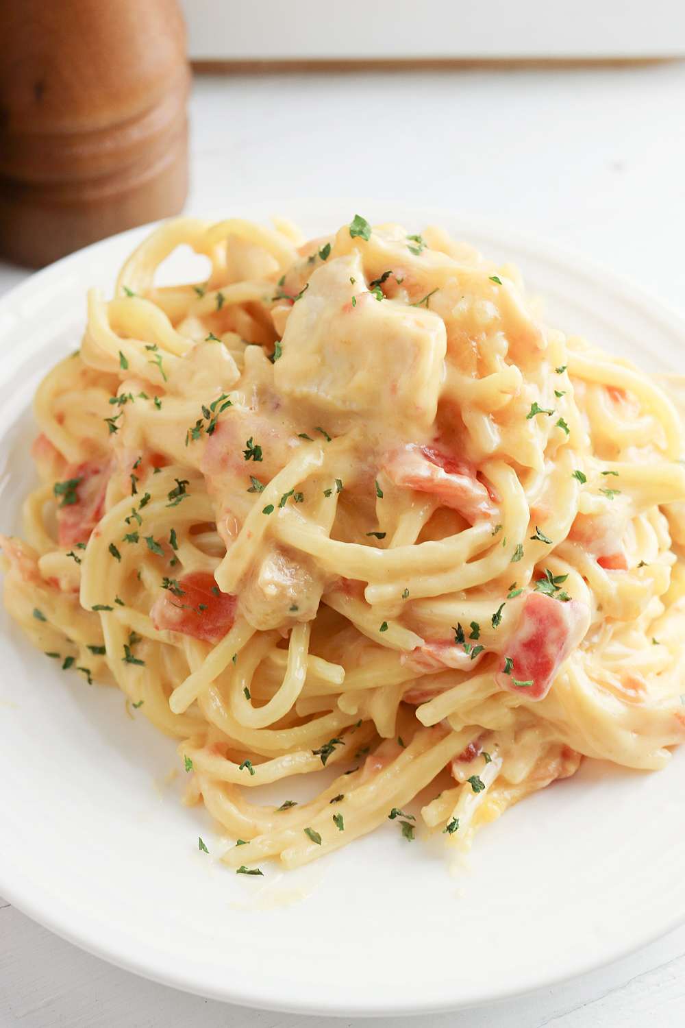 Rotel Chicken Spaghetti - BubbaPie